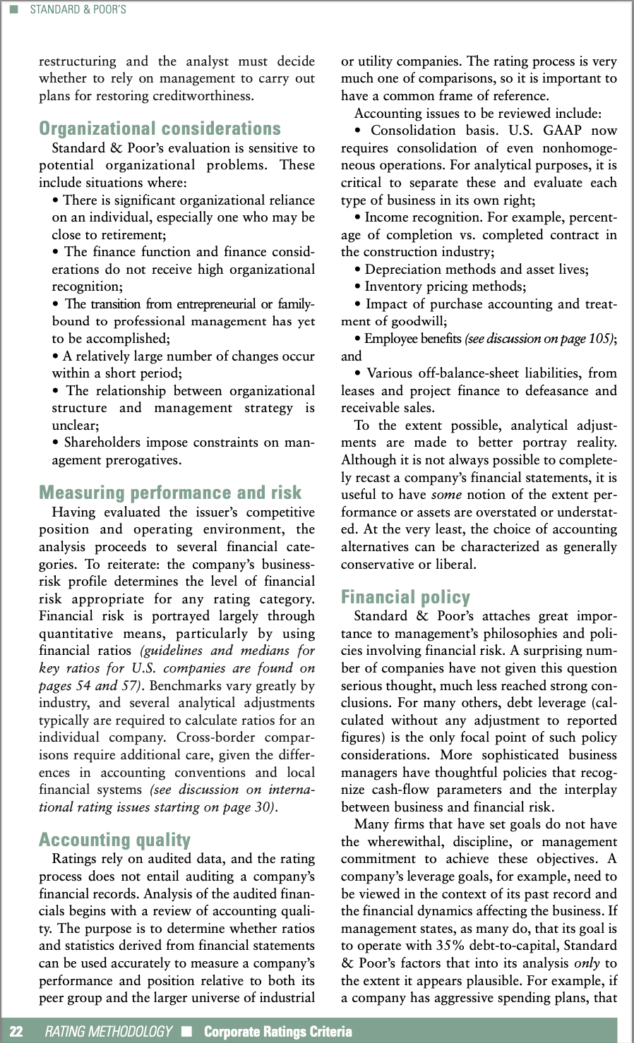 S&P Rating Methodology: Evaluating the Issuer S&P | Chegg.com