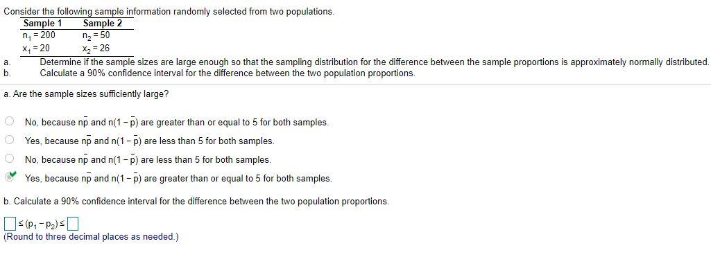 Solved Consider the following sample information randomly | Chegg.com