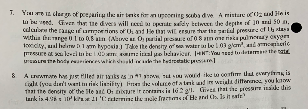 Solved Answers: 7.) atmospheric pressure=1.00: atm max | Chegg.com