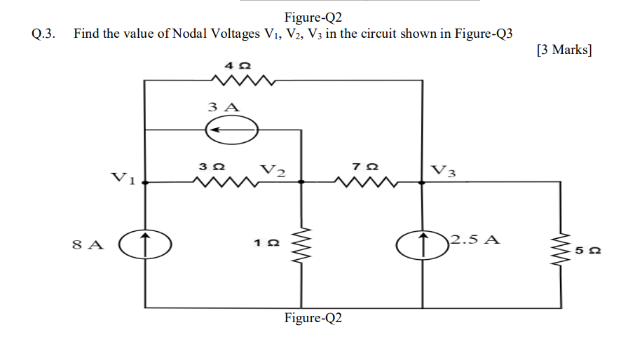 Solved Figure-Q2Q.3. ﻿Find the value of ﻿Nodal Voltages | Chegg.com