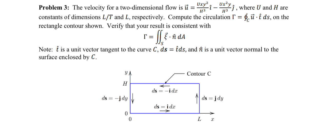 Solved Problem 3: The velocity for a two-dimensional flow is | Chegg.com