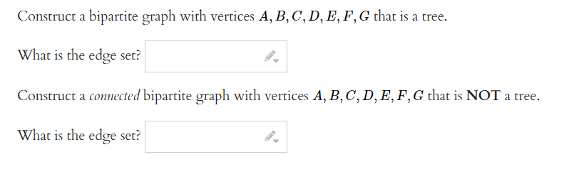 Solved Construct a bipartite graph with vertices | Chegg.com