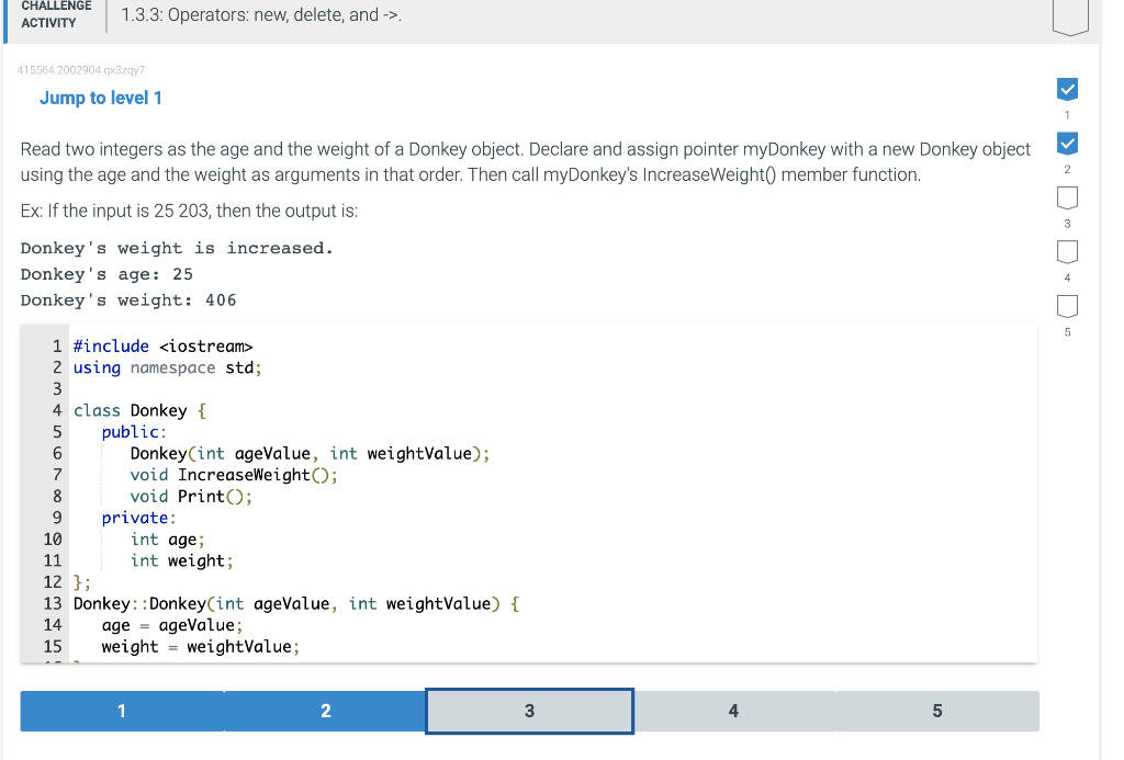 Solved #include using namespace std; class Donkey | Chegg.com