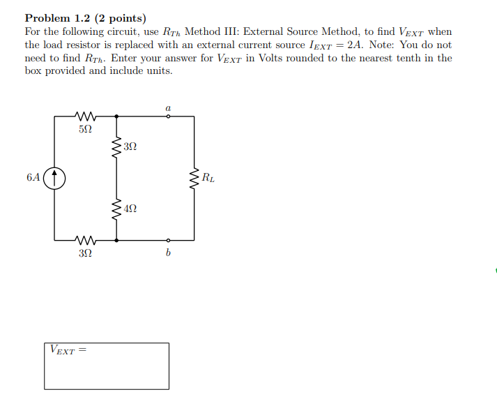 Solved Problem 1.2 (2 points) For the following circuit, use | Chegg.com