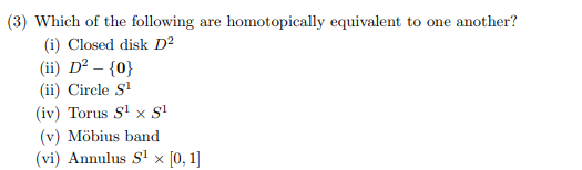 Solved (3) ﻿Which of the following are homotopically | Chegg.com