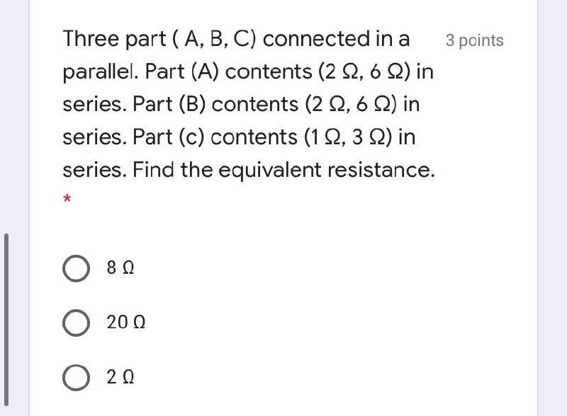 Solved 3 points Three part (A, B, C) connected in a | Chegg.com