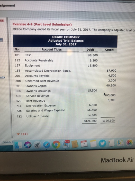Solved signment ES Exercise 4-9 (Part Level Submission) | Chegg.com