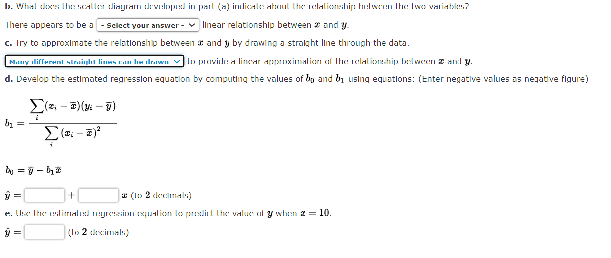 Solved Given are five observations for two variables, x and | Chegg.com