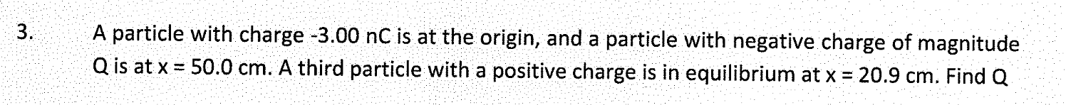 Solved A particle with charge −3.00nC is at the origin, and | Chegg.com