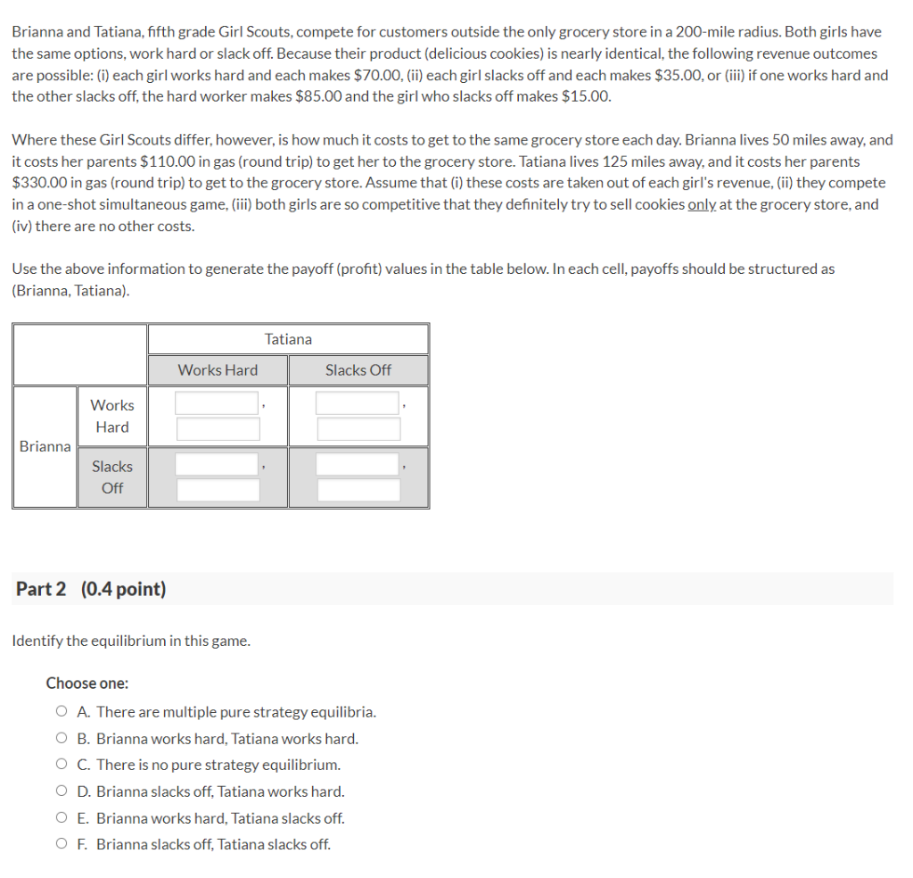 Solved Brianna and Tatiana, fifth grade Girl Scouts, compete | Chegg.com