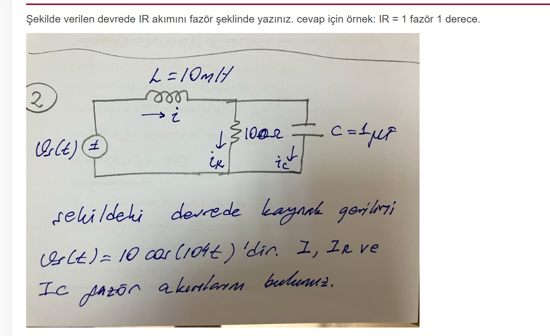 Write the IR current in the circuit given in the | Chegg.com