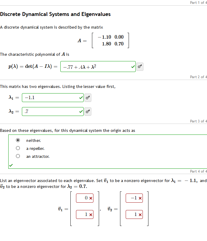 Solved Part 1 of 4 Discrete Dynamical Systems and | Chegg.com