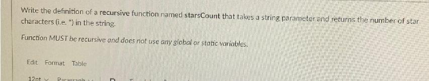 Solved Write the definition of a recursive function named | Chegg.com