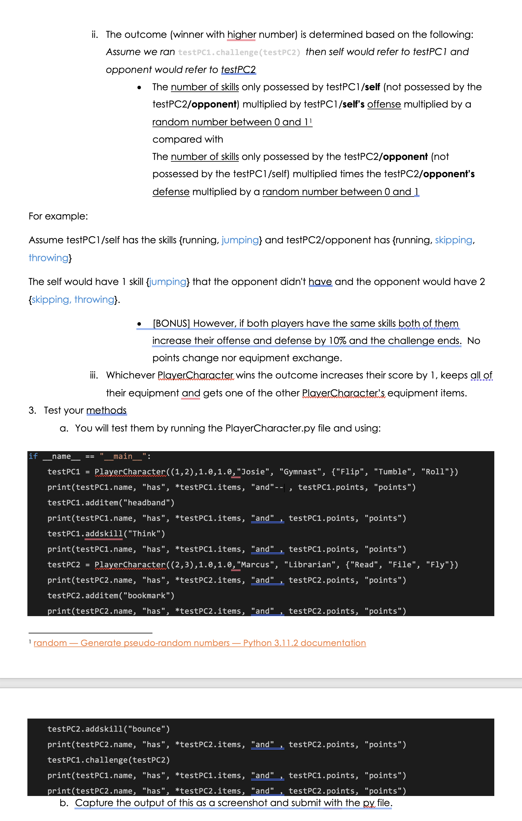 Solved 1 Create A File Called Playercharacterpy Import 