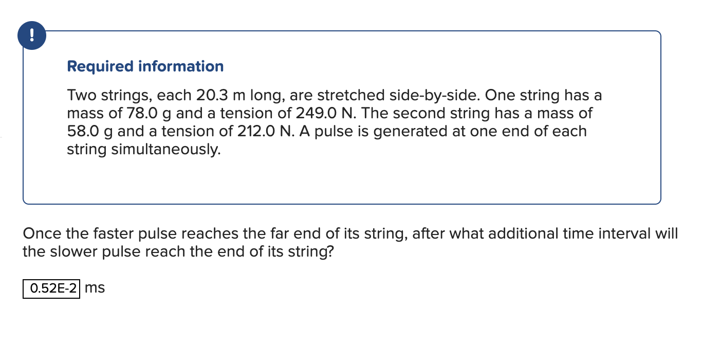Solved Required information Two strings, each 20.3 m long, | Chegg.com