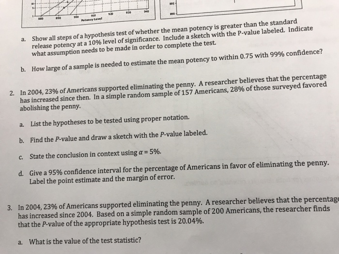 Solved Petency Level ow all steps of a hypothesis test of | Chegg.com