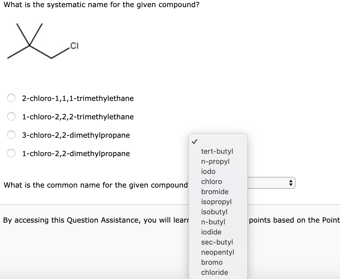 Solved What is the systematic name for the given compound? | Chegg.com