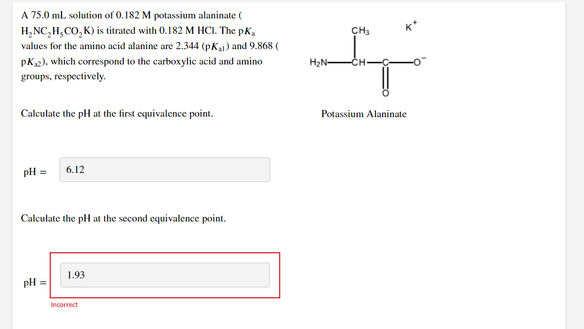 Solved CH3 k* A 75.0 mL solution of 0.182 M potassium | Chegg.com