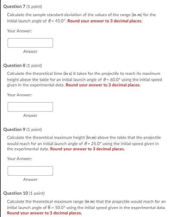Solved 2) Projectile motion A projectile motion experiment | Chegg.com