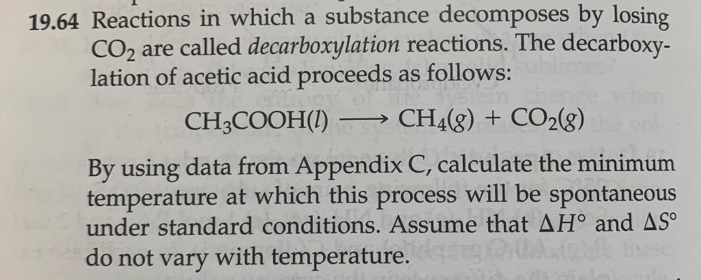 Solved Enthalpy (Delta H) values from Appendix C: CH3COOH = | Chegg.com