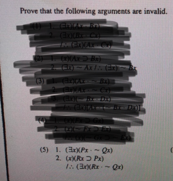 Solved Prove that the following arguments are invalid. | Chegg.com