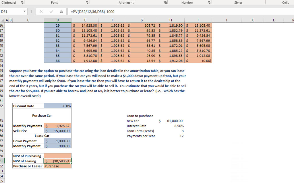 Clipboard Font Alignment Number Styles Cells D61 for | Chegg.com