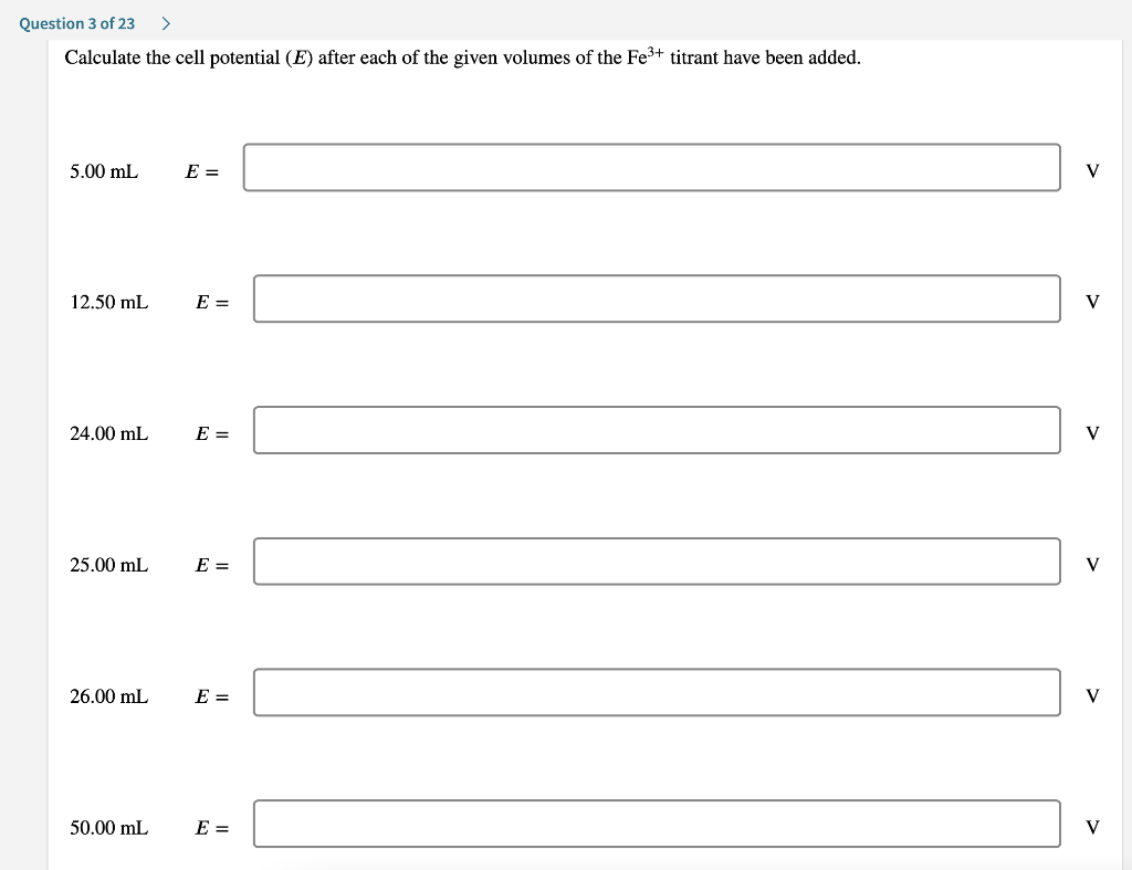 Solved and Fe2+. A Pt indicator electrode and a saturated | Chegg.com