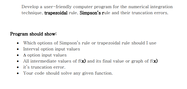 Solved Develop a user-friendly computer program for the | Chegg.com
