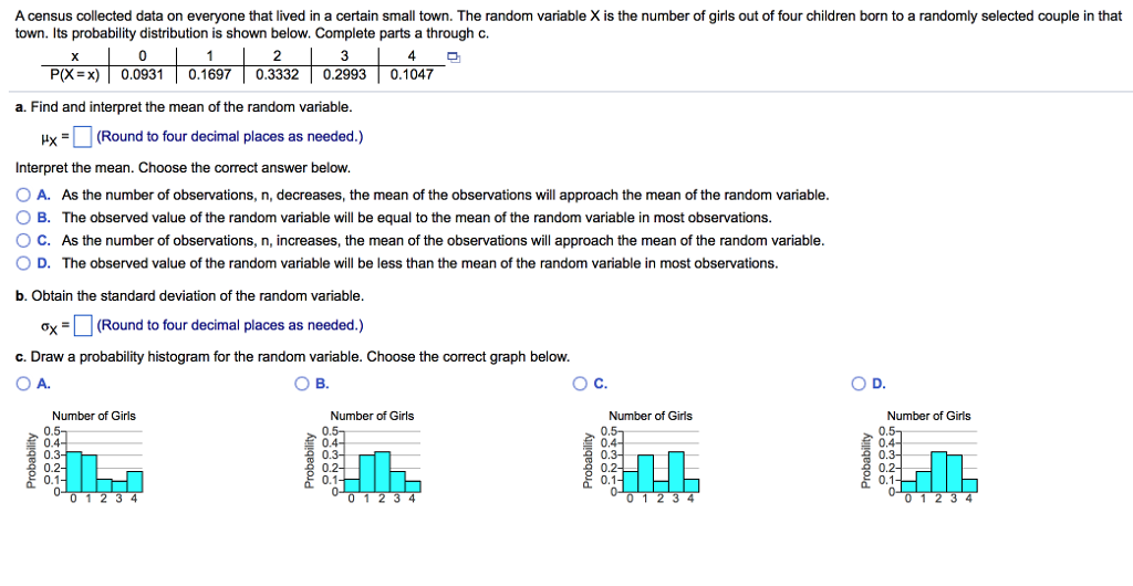 Solved A census collected data on everyone that lived in a | Chegg.com