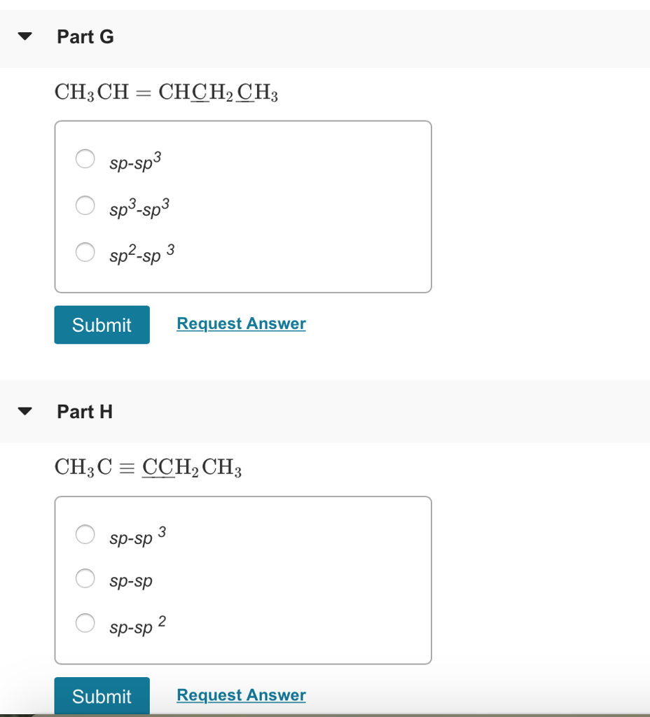 Solved Part A CH3 CH- CHCH sp2-sp2 sp2-sp sp2-sp Submit | Chegg.com