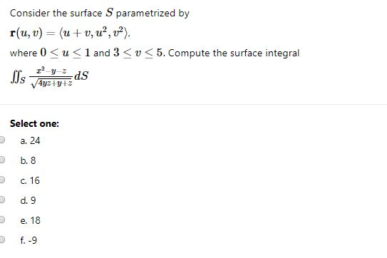 Solved Consider the surface S parametrized by r(u, v) = (u + | Chegg.com