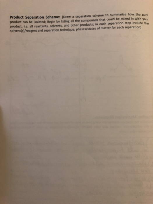 Solved Product Separation Scheme: (Draw a separation scheme | Chegg.com