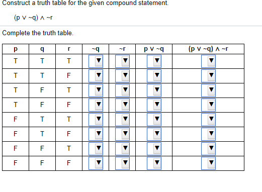 Solved Construct a truth table for the given compound | Chegg.com