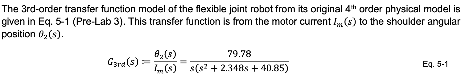 Solved The 3rd-order transfer function model of the flexible | Chegg.com