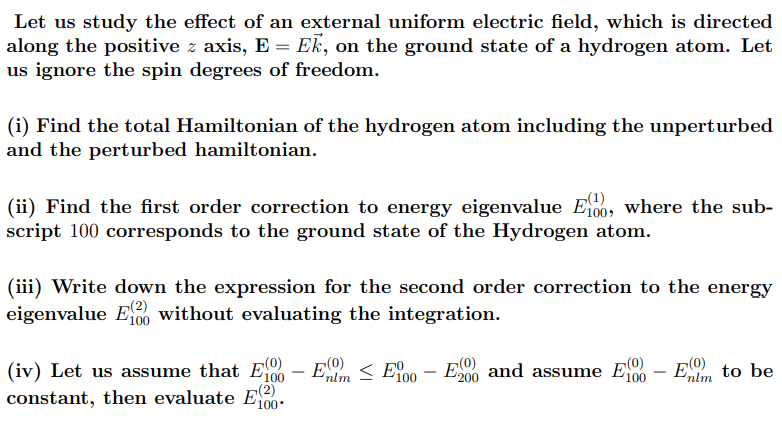 Solved Let us study the effect of an external uniform | Chegg.com