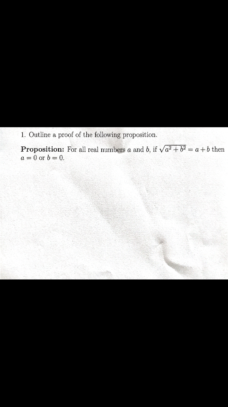 Solved 1. Outline a proof of the following proposition. | Chegg.com