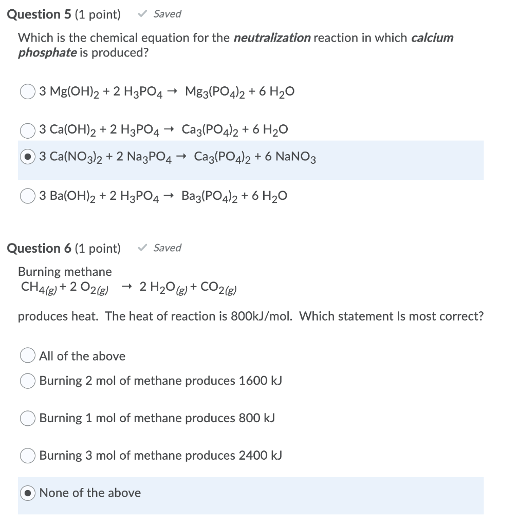 Solved Question 1 (1 point) Saved Chemical species that | Chegg.com