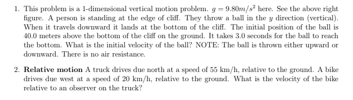 Solved 1. This problem is a 1-dimensional vertical motion | Chegg.com