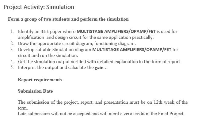 Solved Project Activity: Simulation Form a group of two | Chegg.com