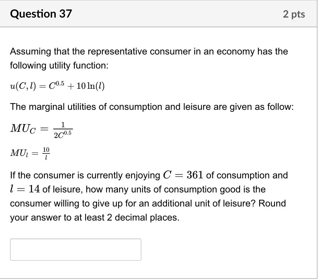 Solved Assuming that the representative consumer in an | Chegg.com