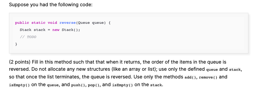 Solved Suppose you had the following code: public static | Chegg.com