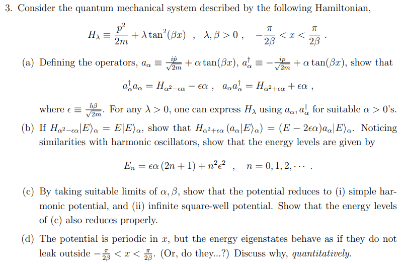 Solved 3. Consider the quantum mechanical system described | Chegg.com