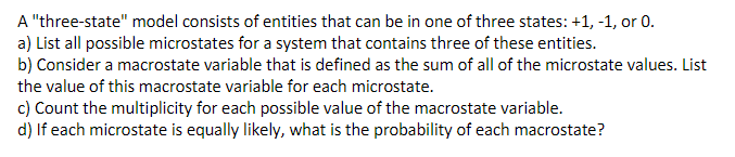 Solved A "three-state" model consists of entities that can | Chegg.com
