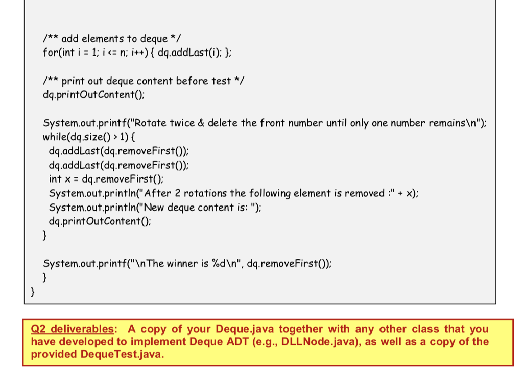 Solved Question 2 Deque as DLL [55 points] In class, we have | Chegg.com