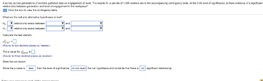 Solved A survey across generations of workers gathered data | Chegg.com