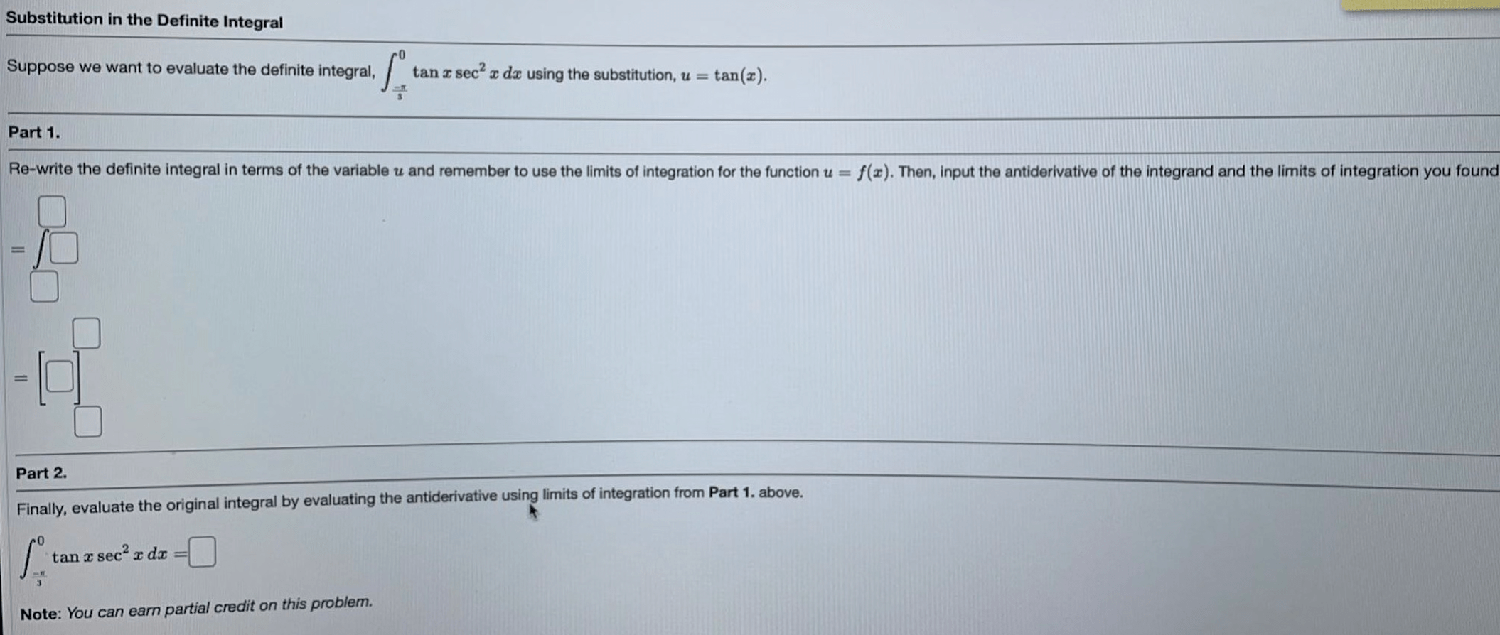Solved Substitution in the Definite Integral Suppose we want | Chegg.com