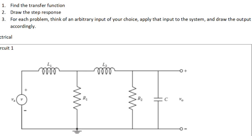 Solved 1. Find the transfer function 2. Draw the step | Chegg.com