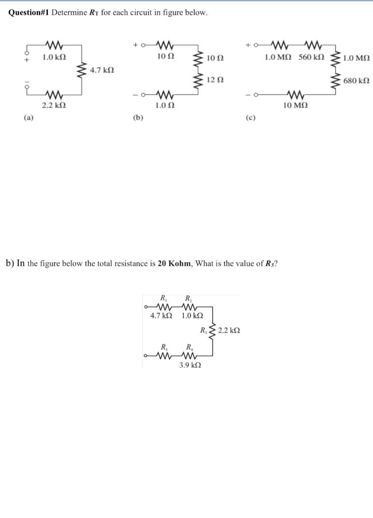 Solved Question#1 Determine Rt for each circuit in figure | Chegg.com