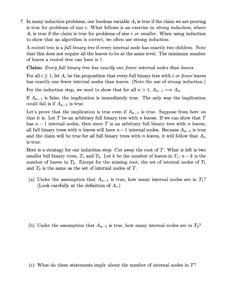 Solved 7. In many induction problems, our boolean variable | Chegg.com