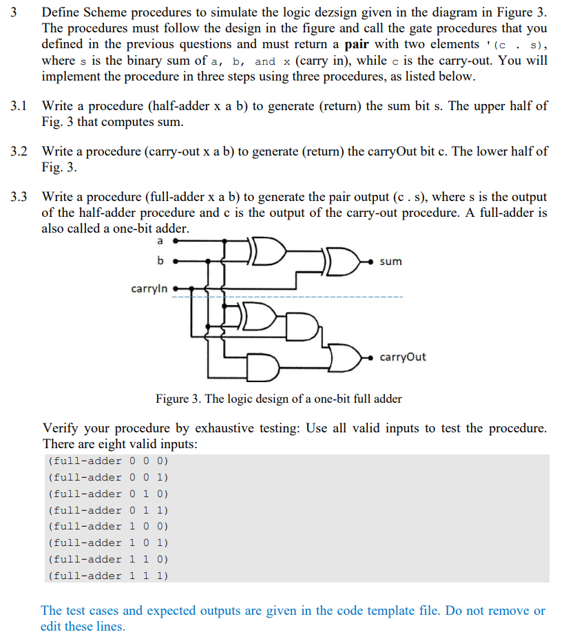 Solved Using Scheme in DrRacket please. ;Q3.1 ; enter | Chegg.com